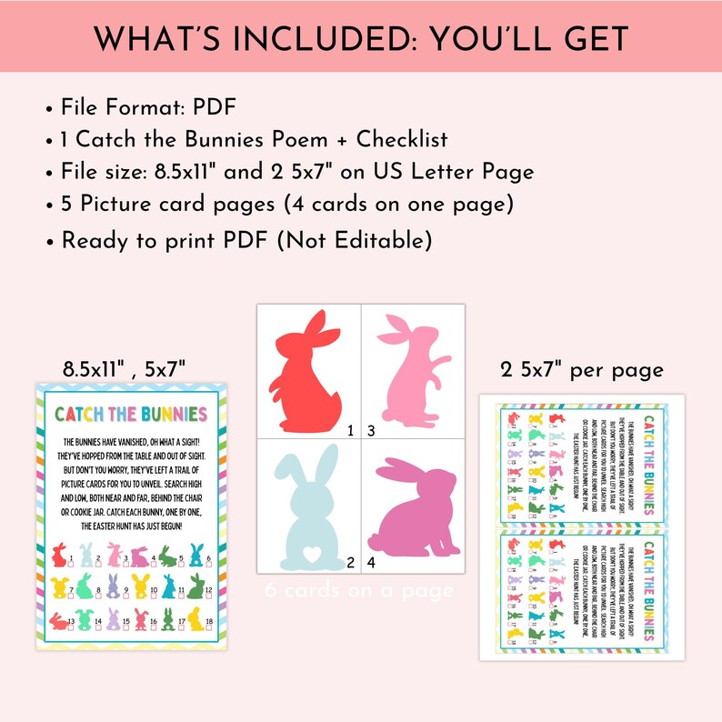 Bunnies Easter Scavenger Hunt Game for Kids | Instant Download - Etsy