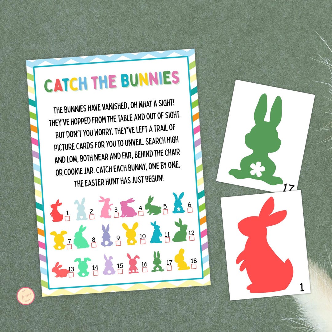 Bunnies Easter Scavenger Hunt Game for Kids | Instant Download - Etsy