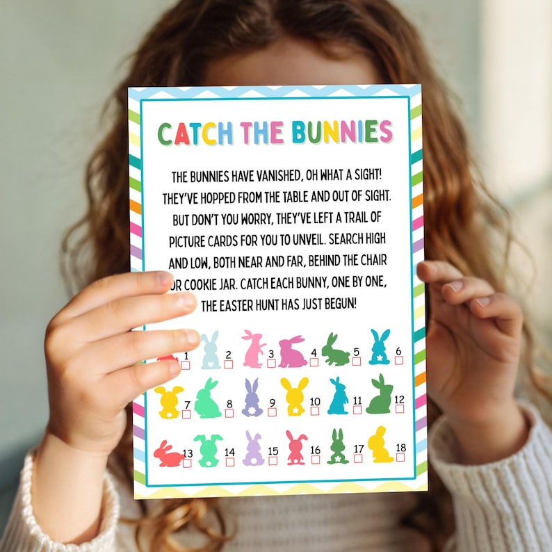 Bunnies Easter Scavenger Hunt Game for Kids | Instant Download - Etsy