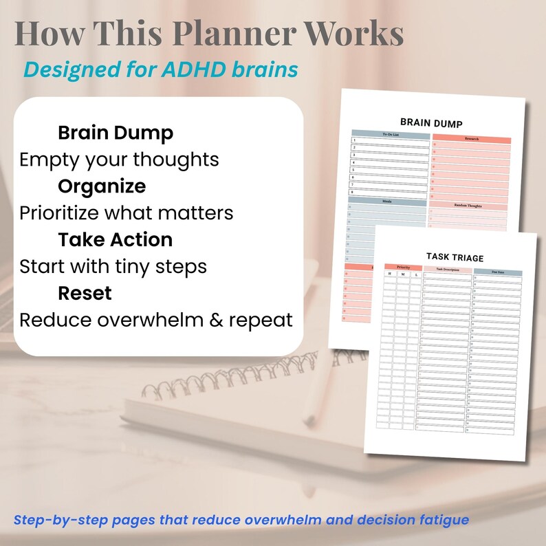 ADHD Brain Dump Planner Printable | Executive Function Planner | ADHD ...