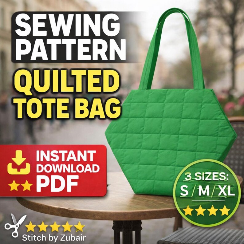 Carryall | Quilted Tote Bag Sewing | Pattern | DIY Tote Bag Tutorial ...