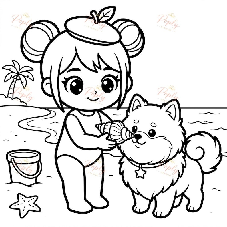 Cozy Room Coloring Pages, Teen Girl Dog Art, Lo-fi PDF (digital ...