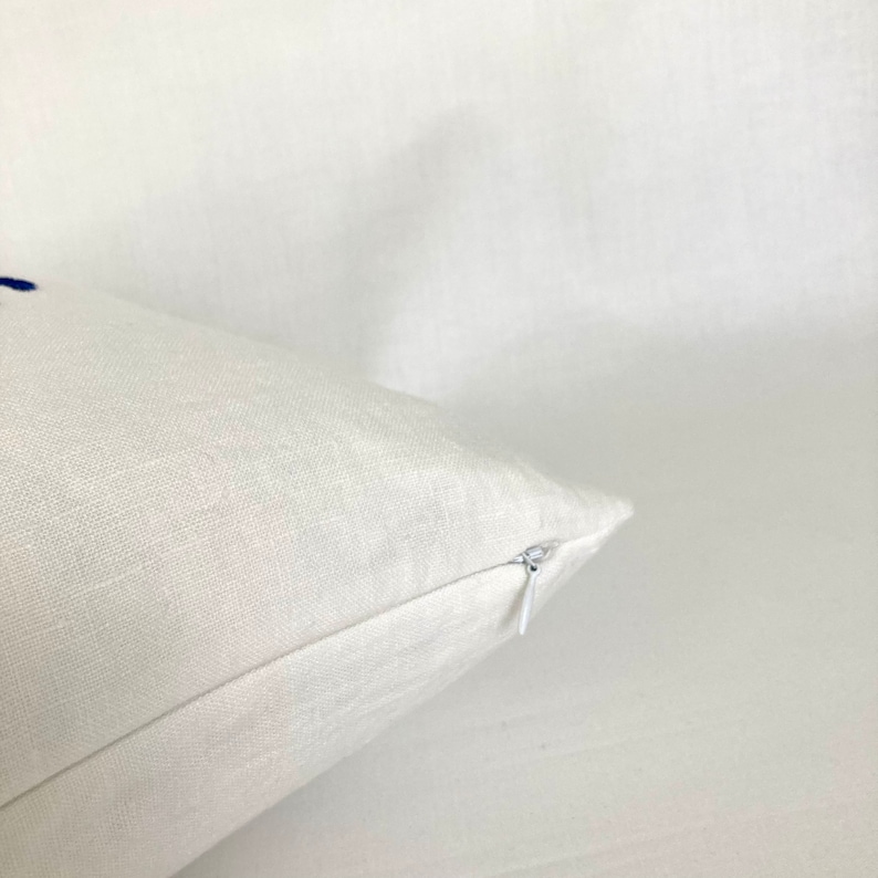 Machine Embroidered Wildflowers on Linen Pillow Cover - Etsy