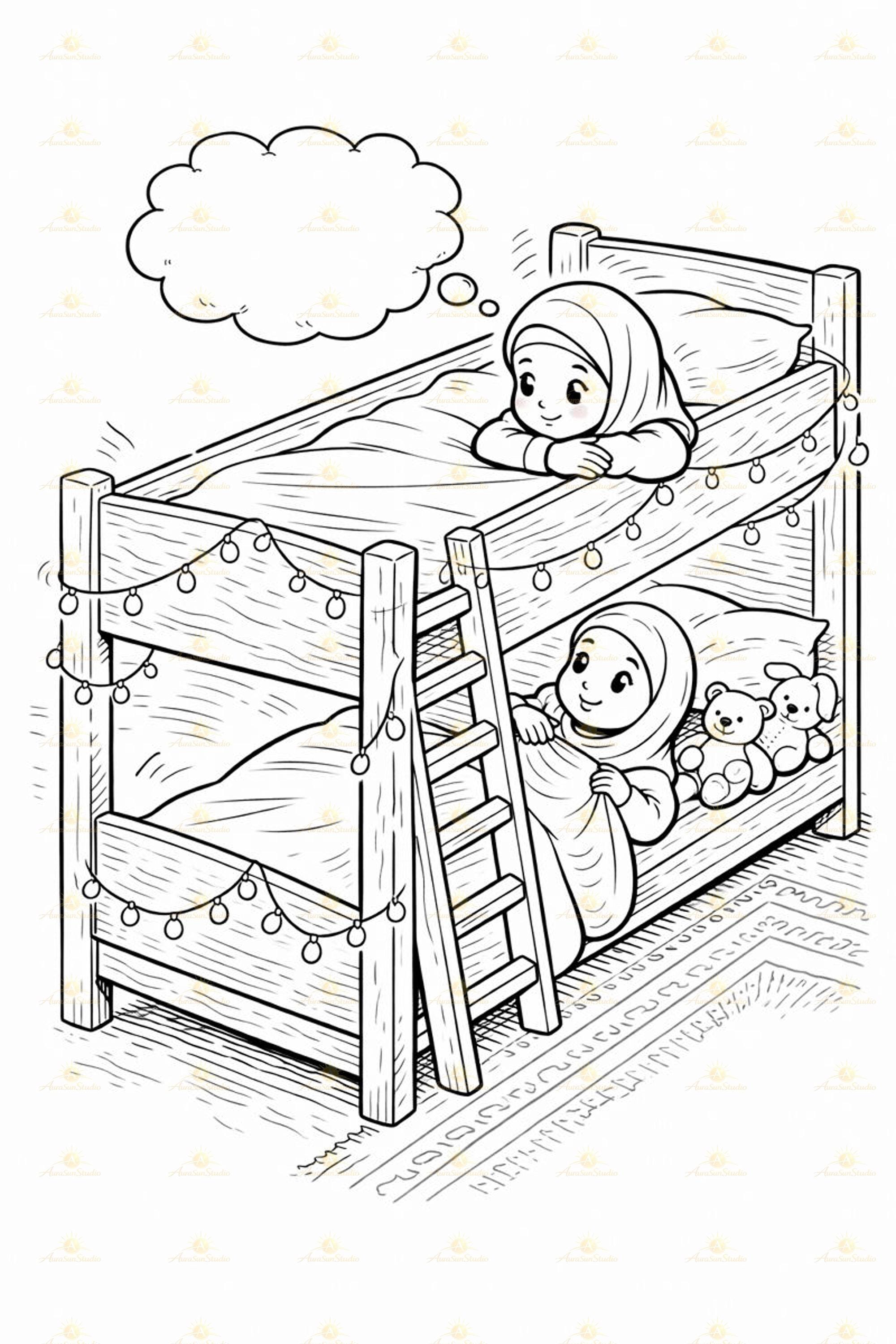Isometric Muslim Kids Coloring Pages Printable PDF - Etsy