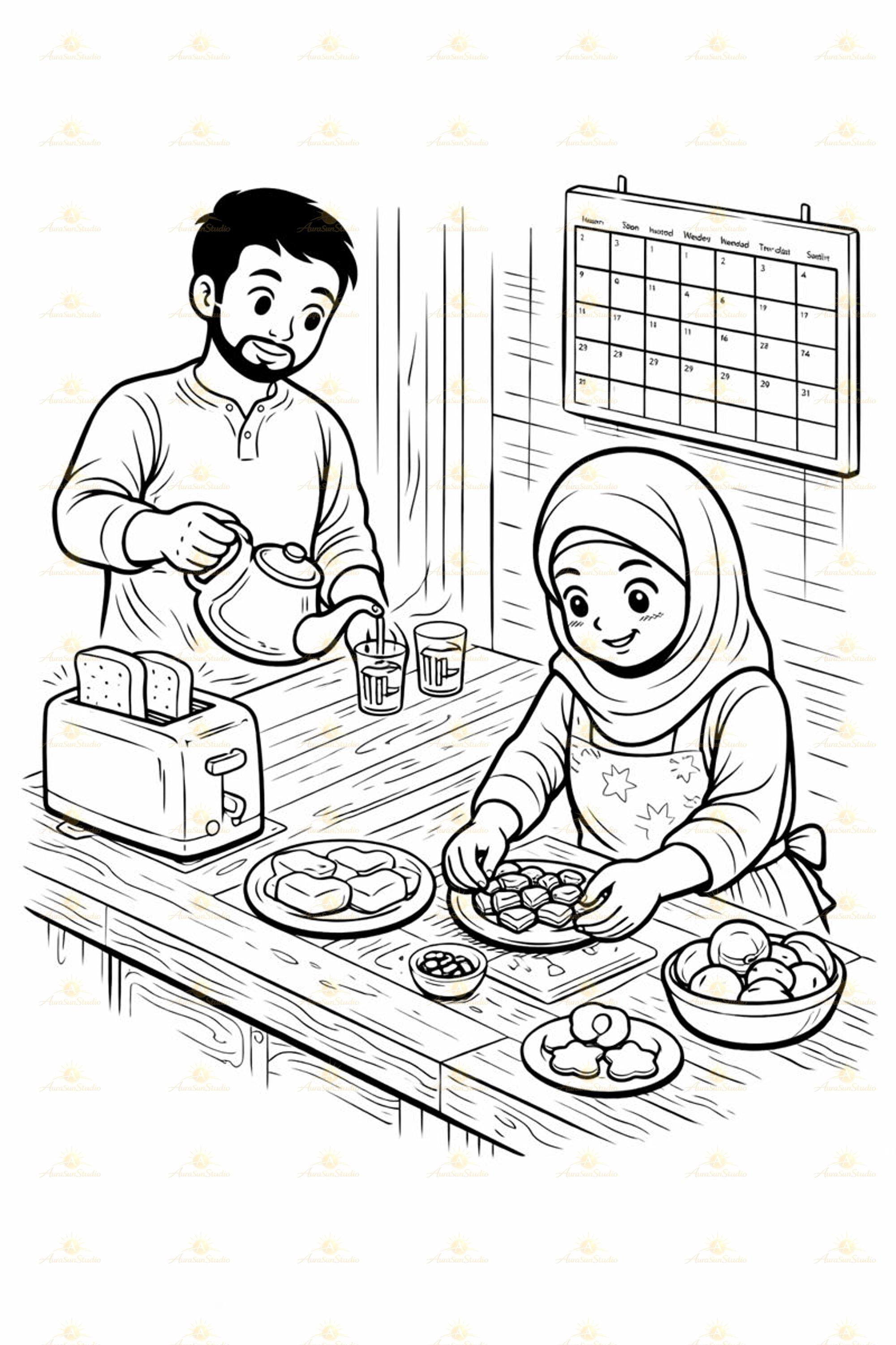 Isometric Muslim Kids Coloring Pages Printable PDF - Etsy