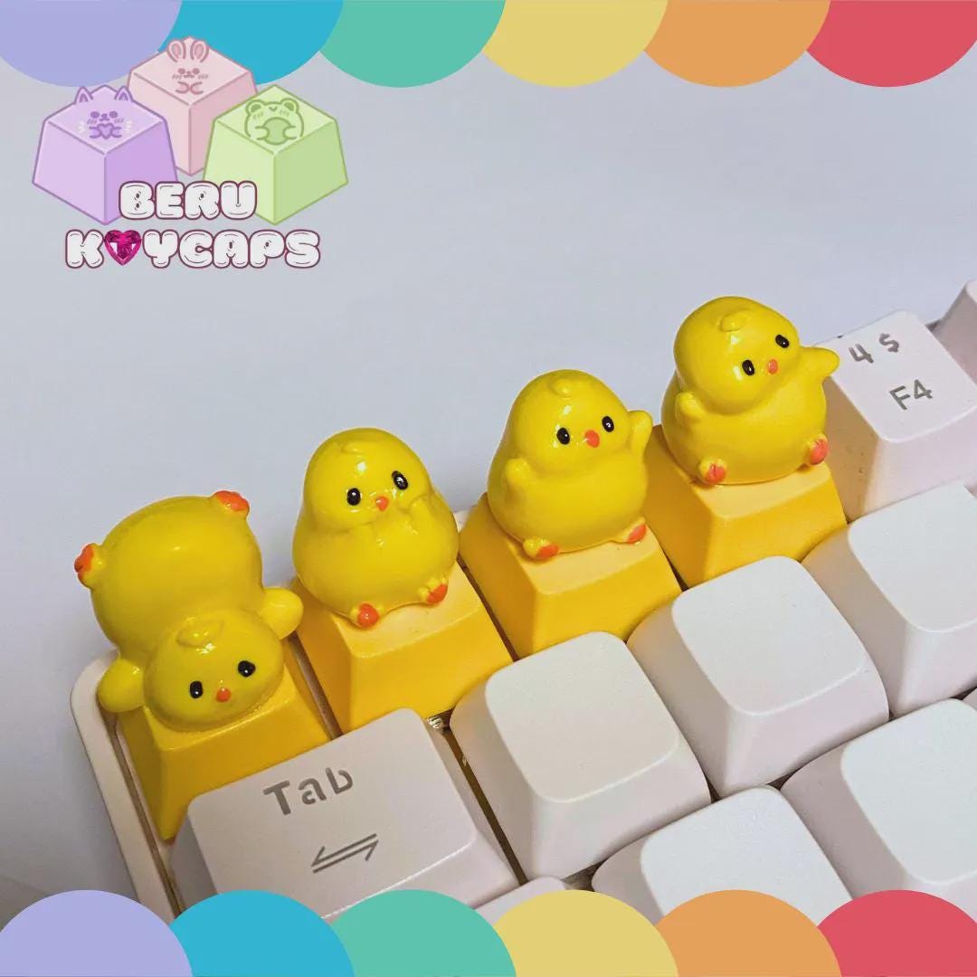 Custom Artisan Duck Keycaps for Mechanical Keyboard Rubber Duck Keycaps ...