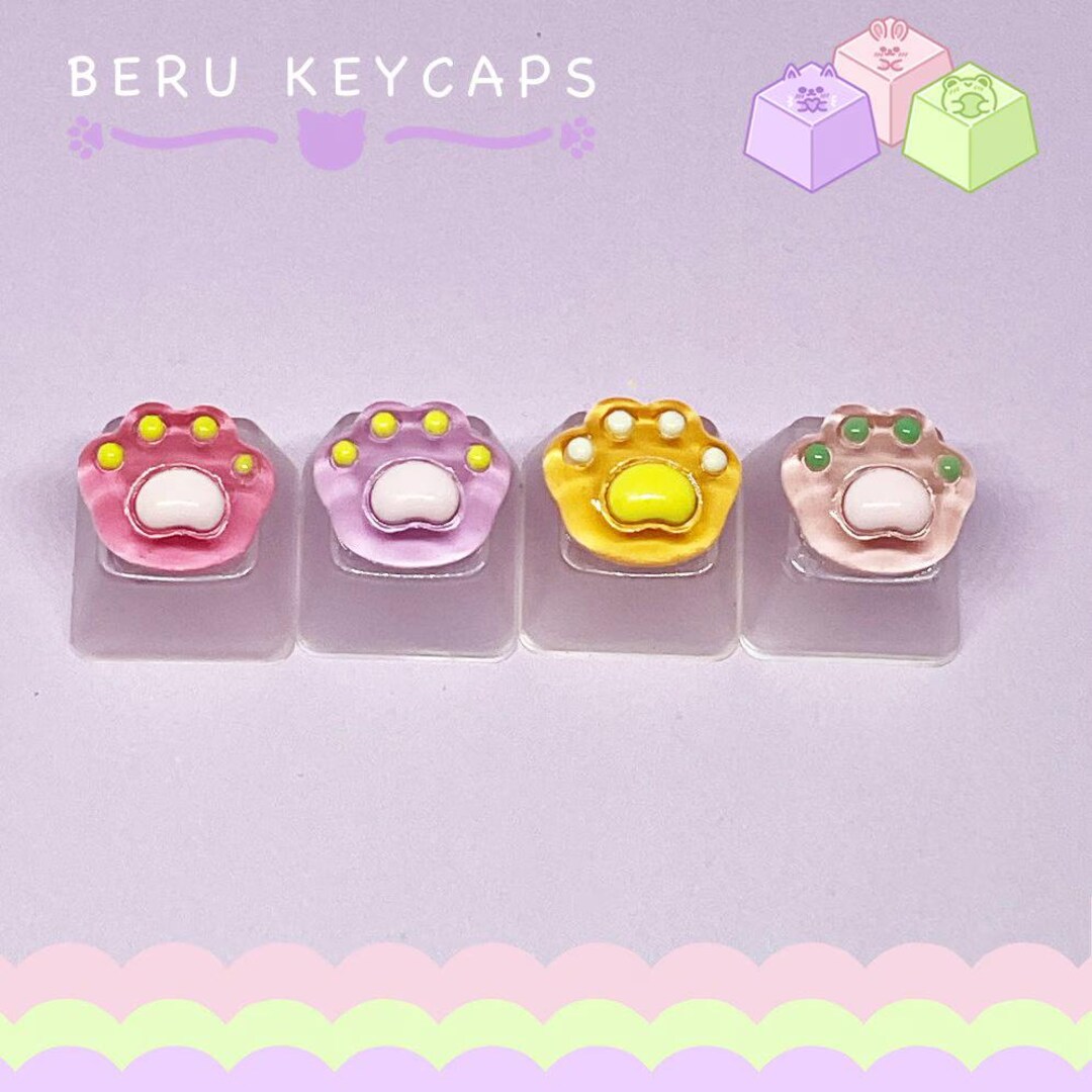Custom Artisan Cat Paw Keycaps for Mechanical Keyboard Cute Keycap Cat ...