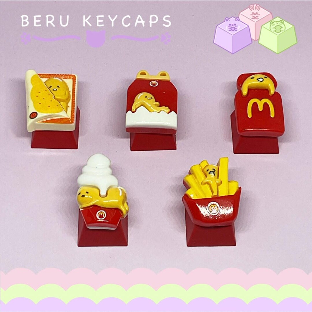 Custom Artisan Egg Fastfood Keycaps for Mechanical Keyboard Cute Keycap ...
