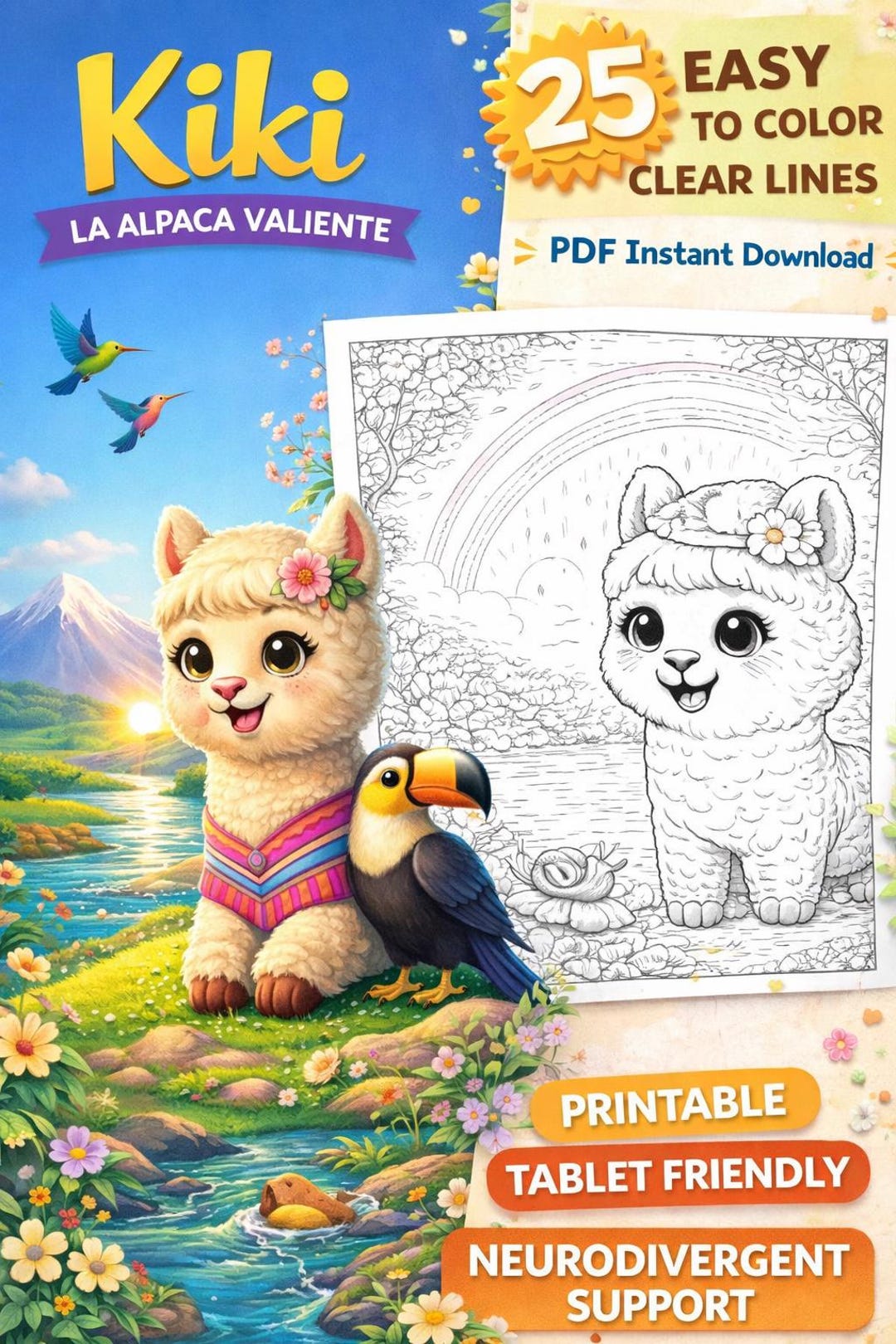 Kiki & Friends Coloring Book | Printable PDF for Kids | Creative Fun - Etsy