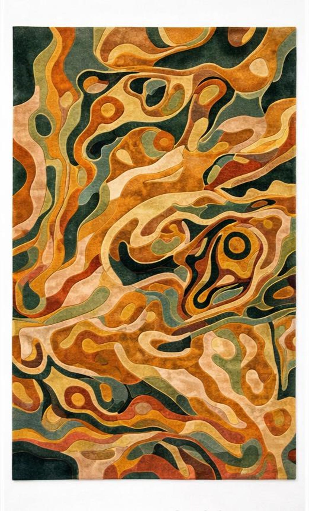 Abstract Organic Pattern Rug | Retro Earth Tone Carpet | Modern Boho ...