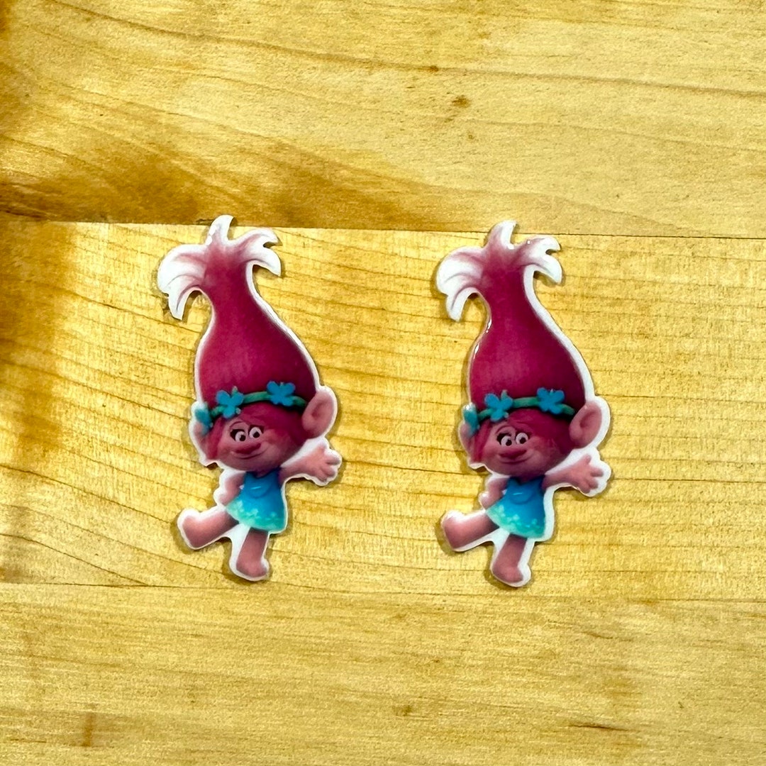 Trolls Poppy Set of 2 Planar Resin Flat Back Cabochon Cell Phone Bling ...