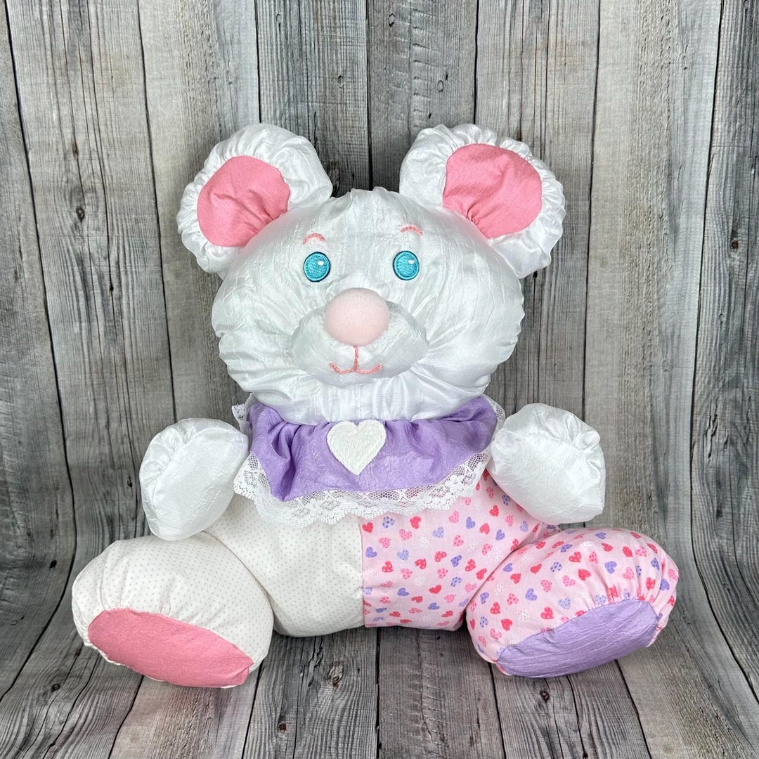 Puffalump Replica Mouse - Pink - New Handmade Plush With Rattle ...