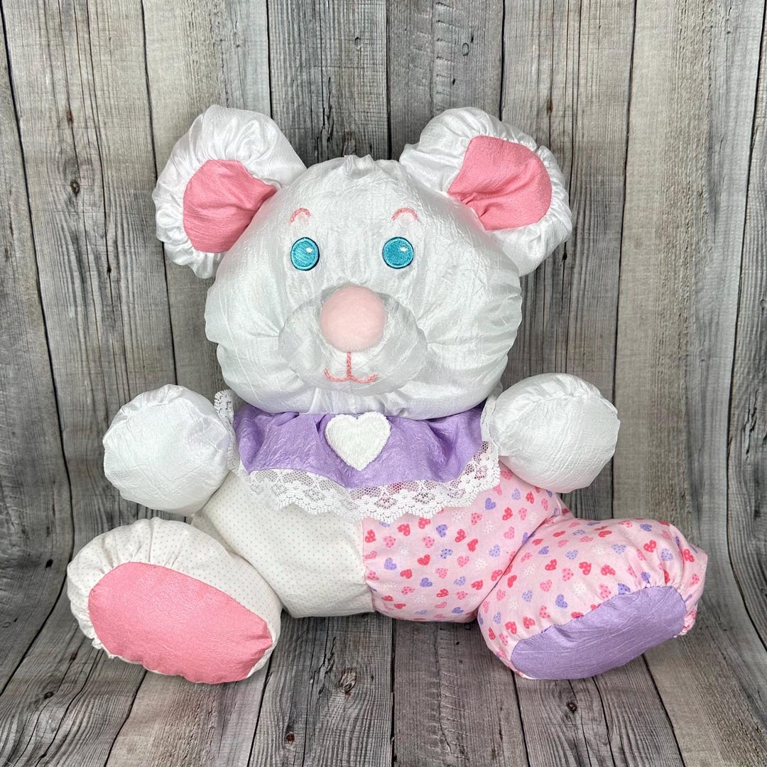 Puffalump Replica Mouse - Pink - New Handmade Plush With Rattle ...