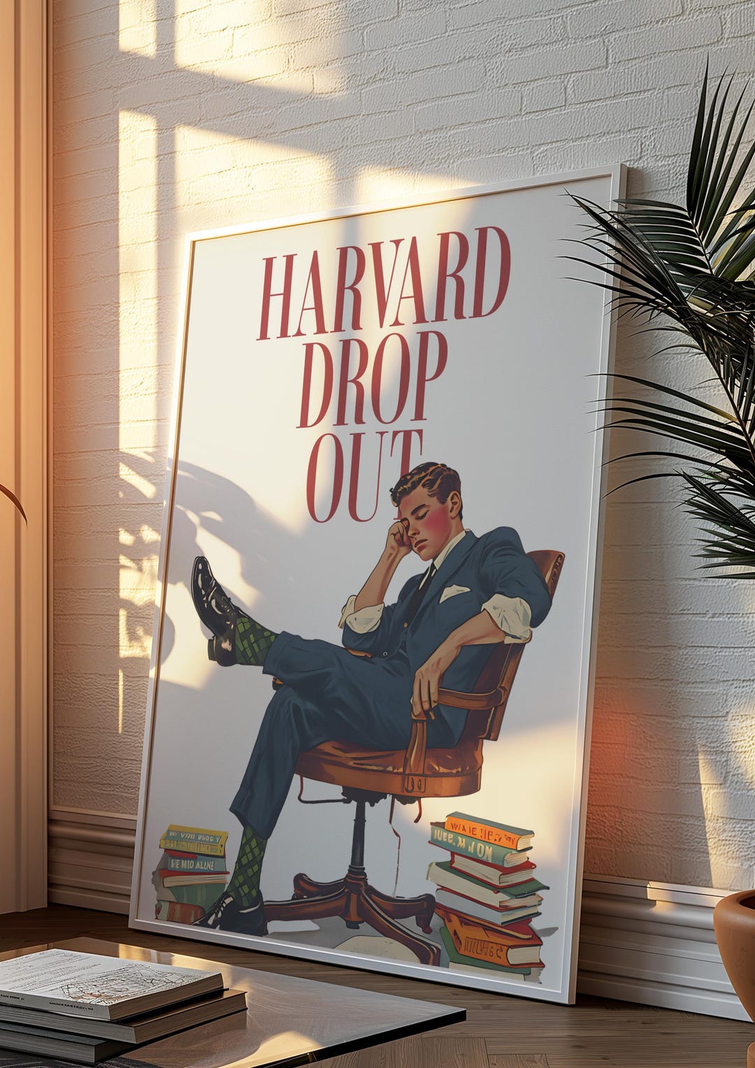 Harvard Dropout Poster | University Wall Art Print (digital Print) - Etsy