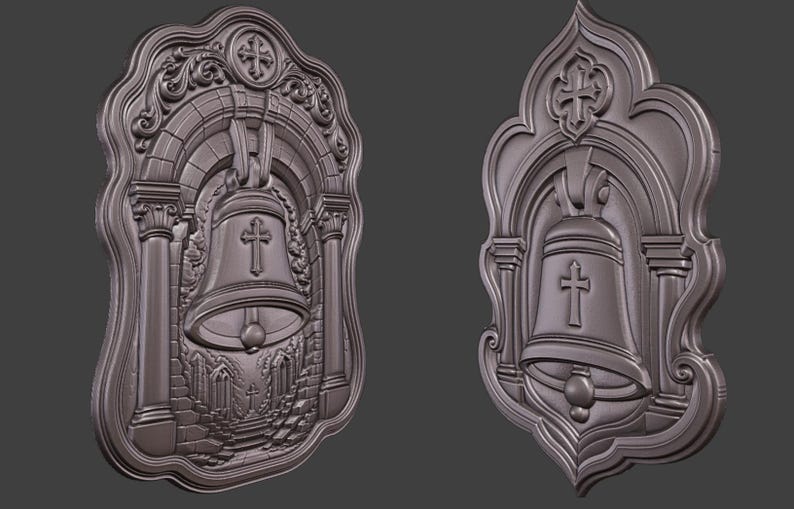 Christian Bell STL Model 3D Print CNC Wood Carving Relief Decor - Etsy UK