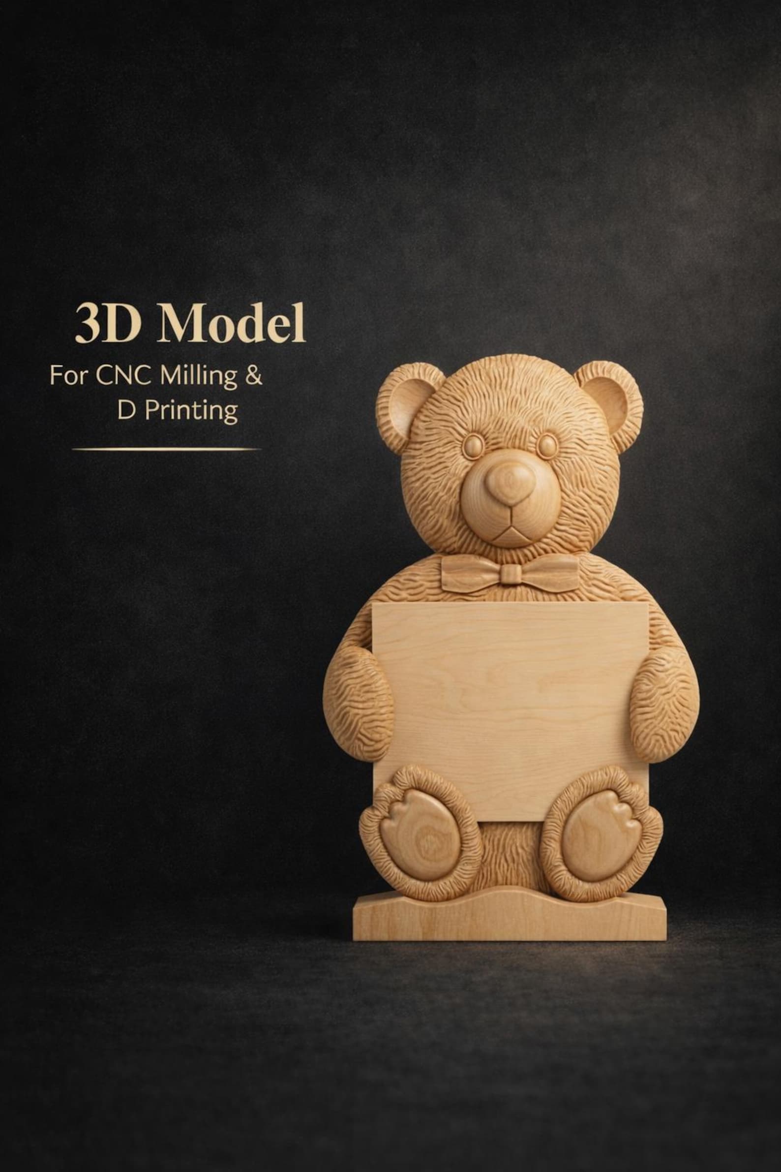 Teddy Bear 3D STL Files for CNC and 3D Printer. - Etsy