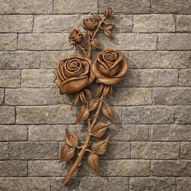 Roses 3D STL File for CNC Router & 3D Printing | Floral Decorative ...