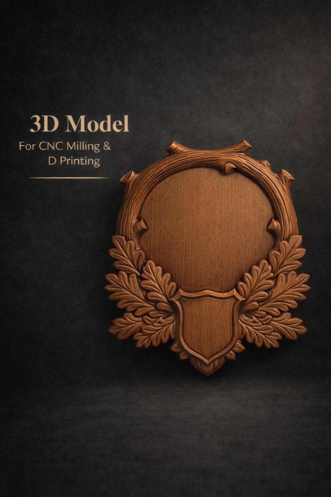 Hunter Trophy Frame STL | Wooden Deer Mount Shield | CNC Relief 3D ...