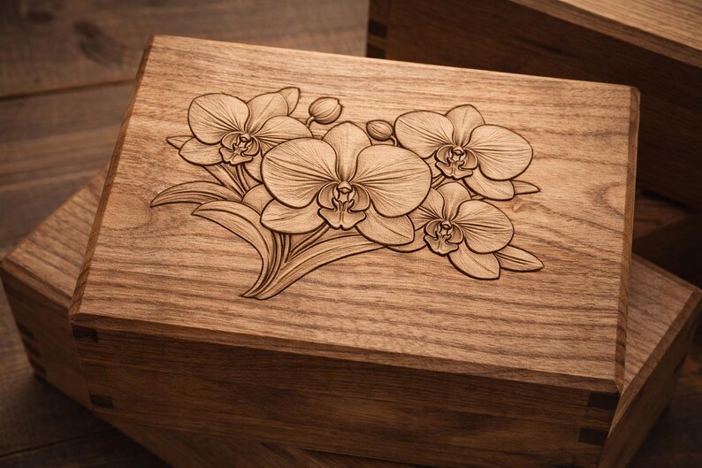 Orchid Relief 3D STL File for CNC Router & 3D Printing | Floral ...