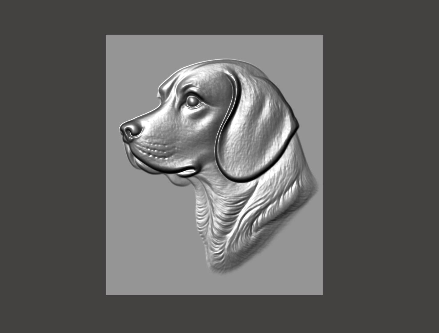 Beagle Relief 3D STL File | CNC Router & 3D Pr - Etsy