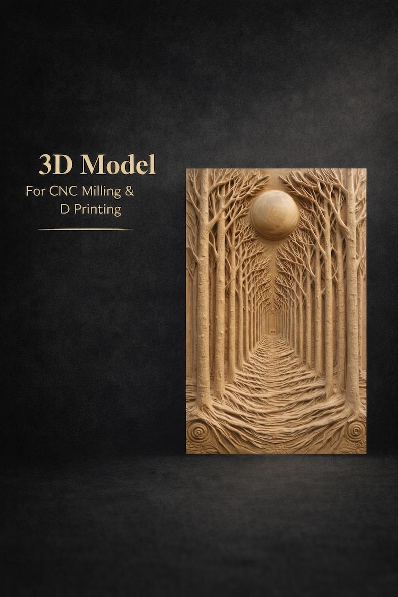 Forest Path 3D Relief Wall Panel STL for CNC Router & 3D Printing - Etsy