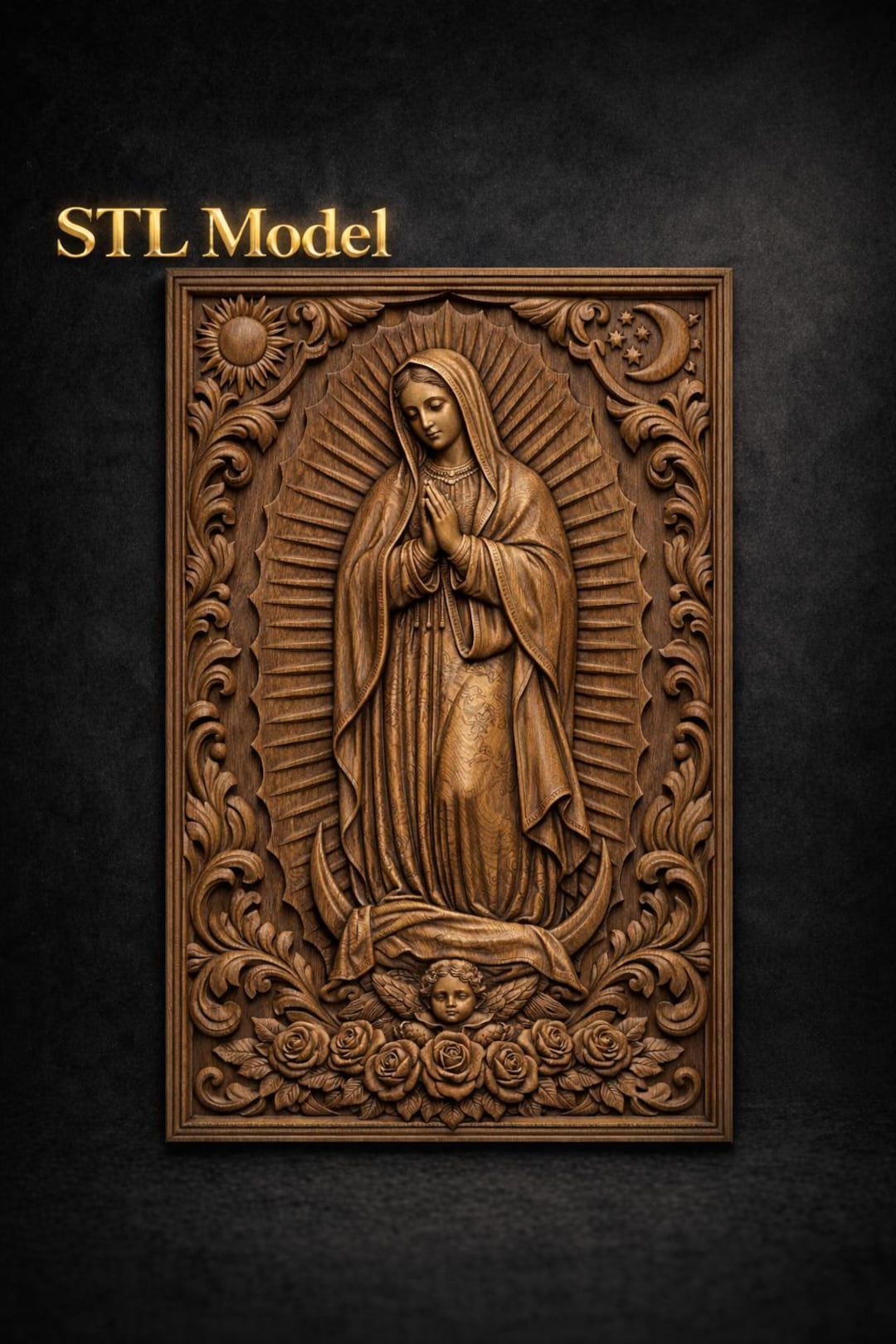 Our Lady of Guadalupe STL Relief | CNC Wood Carving File (digital ...