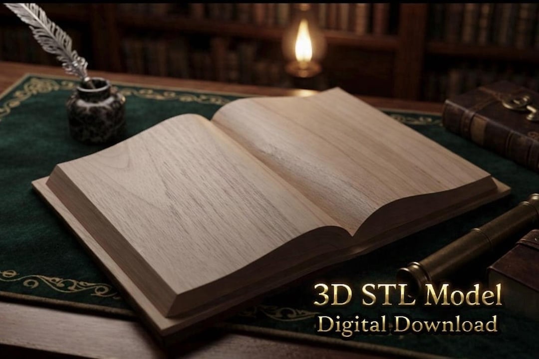 Blank Open Book 3D STL Model – Wood Carving Relief (digital Download ...