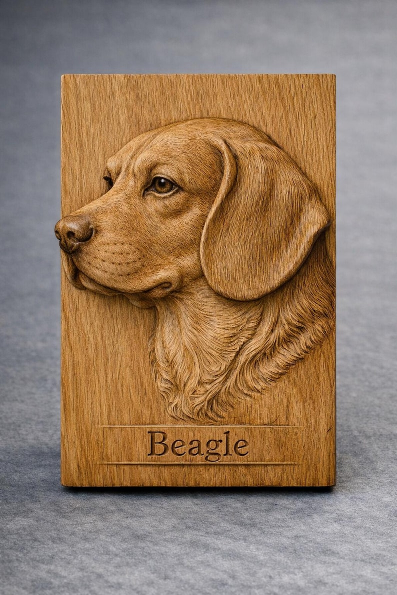 Beagle Relief 3D STL File | CNC Router & 3D Pr - Etsy