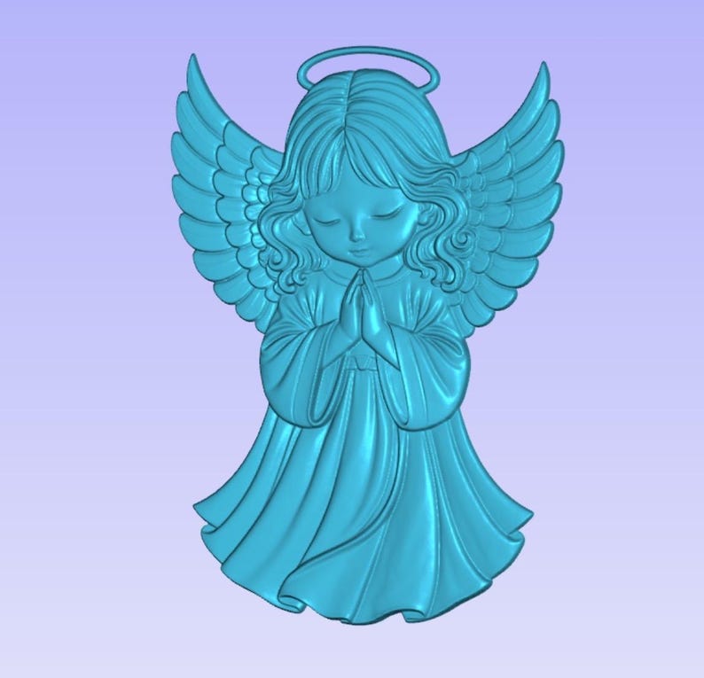 Angel STL Relief for CNC Router & 3D Printing | Bas Relief Wall Art ...