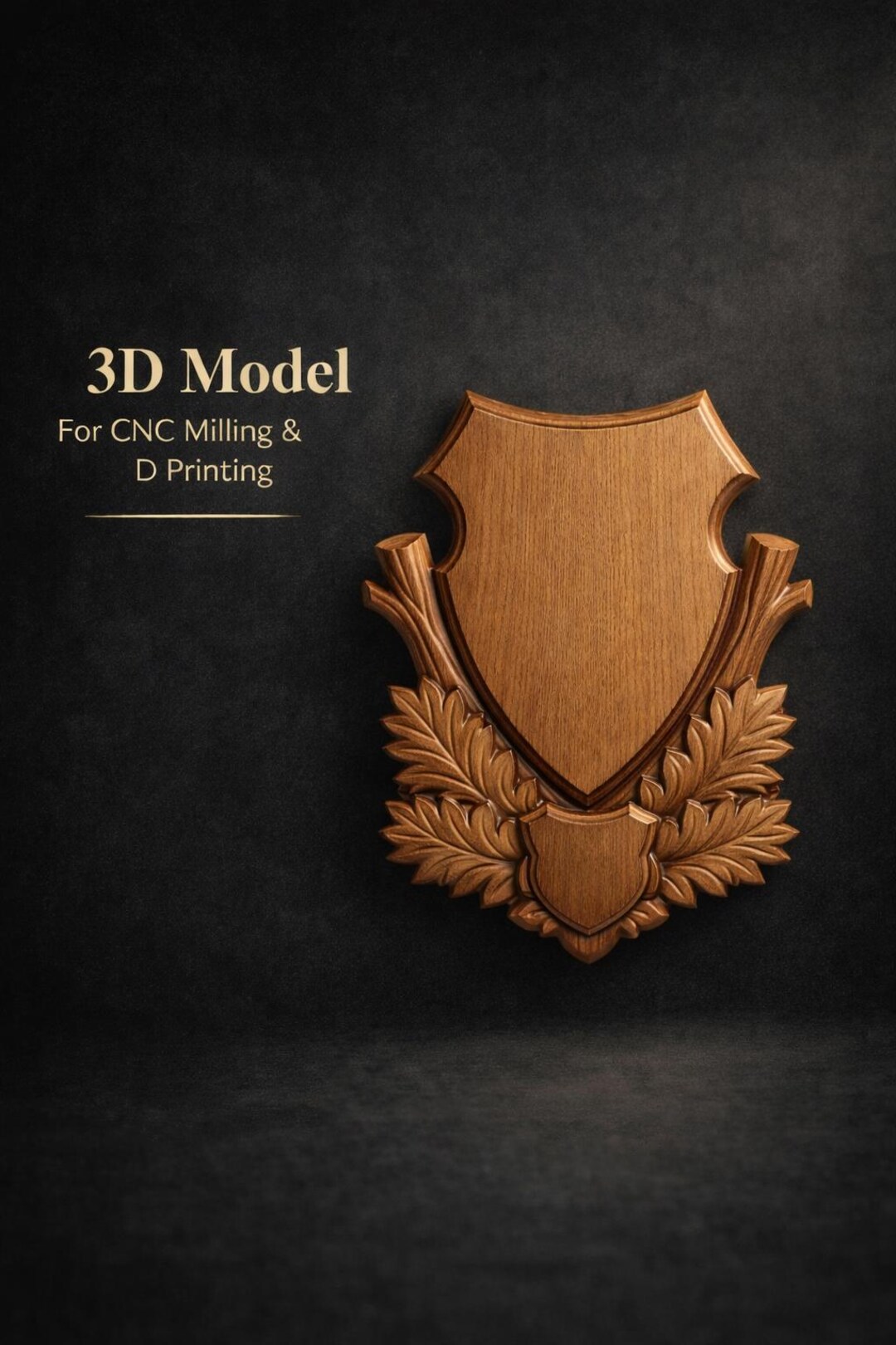 Hunting Trophy Shield STL Model, CNC Router Carved Wood Ornament ...