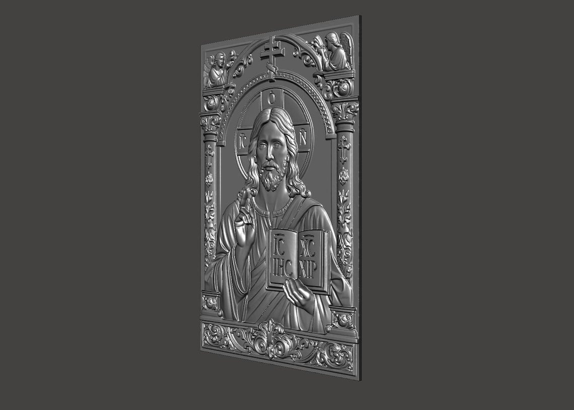 Jesus Christ Orthodox Icon 3D STL Relief | CNC Wood Carving File ...