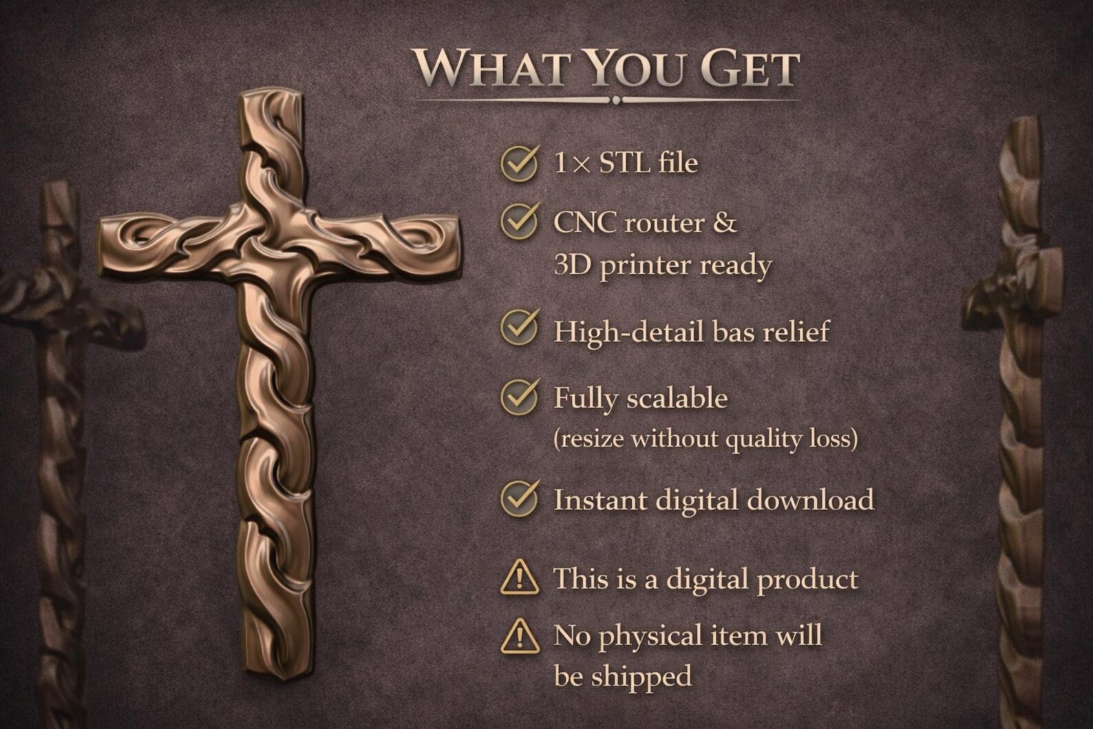 Elegant Ornate Cross 3D STL – Digital Download for CNC / 3D Print - Etsy