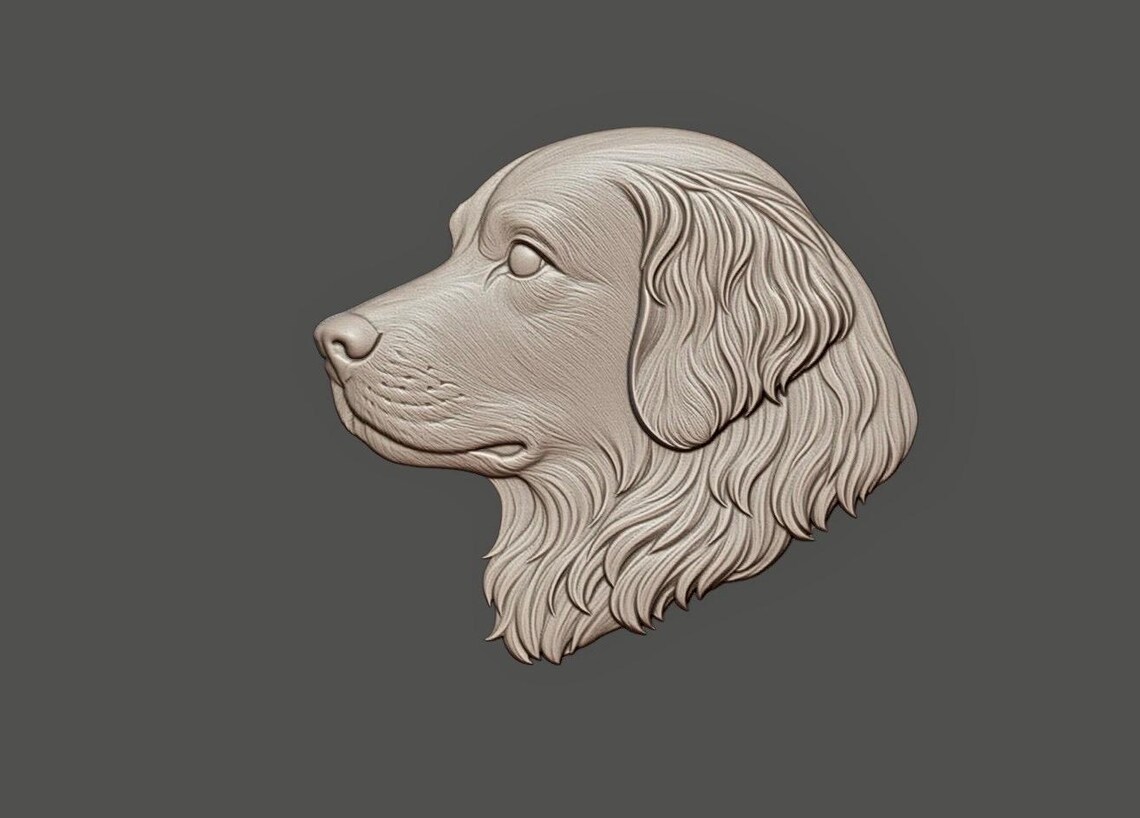 Golden Retriever Relief 3D STL File | CNC Router & 3D Printing - Etsy