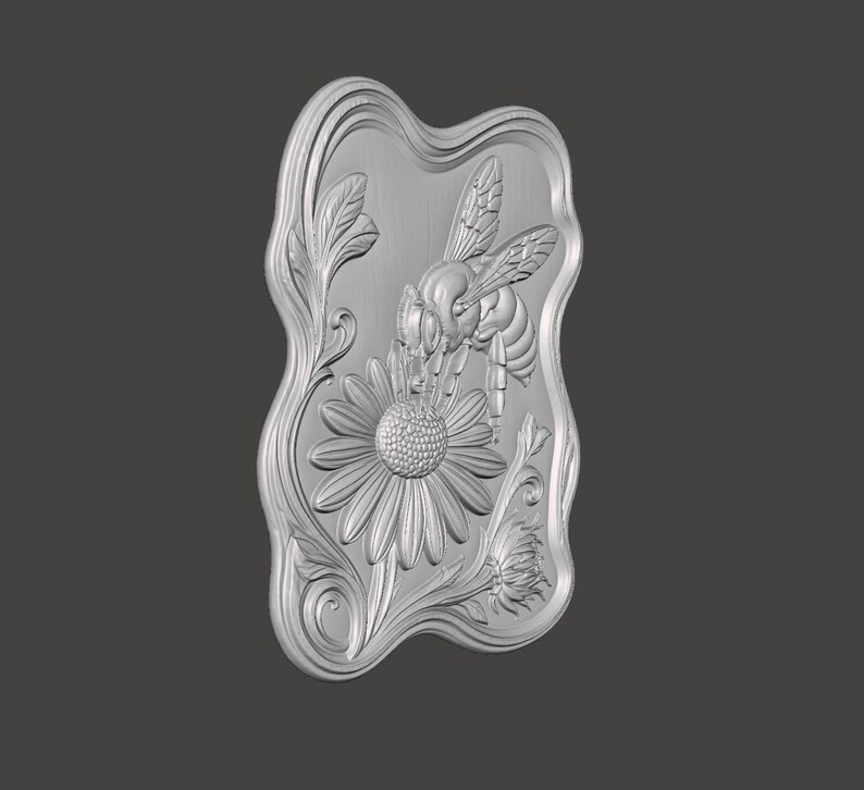 Bee Flower 3D Model | CNC Wood Relief, STL Digital File - Etsy