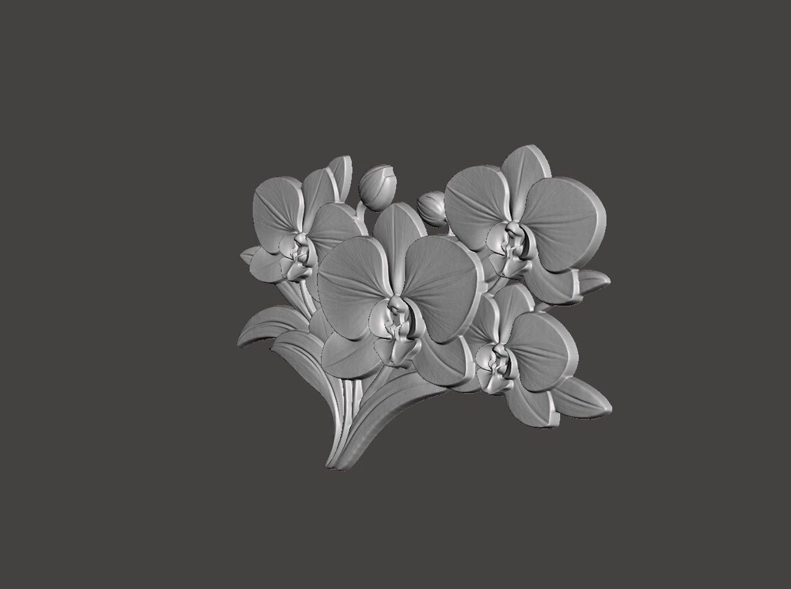 Orchid Relief 3D STL File for CNC Router & 3D Printing | Floral ...