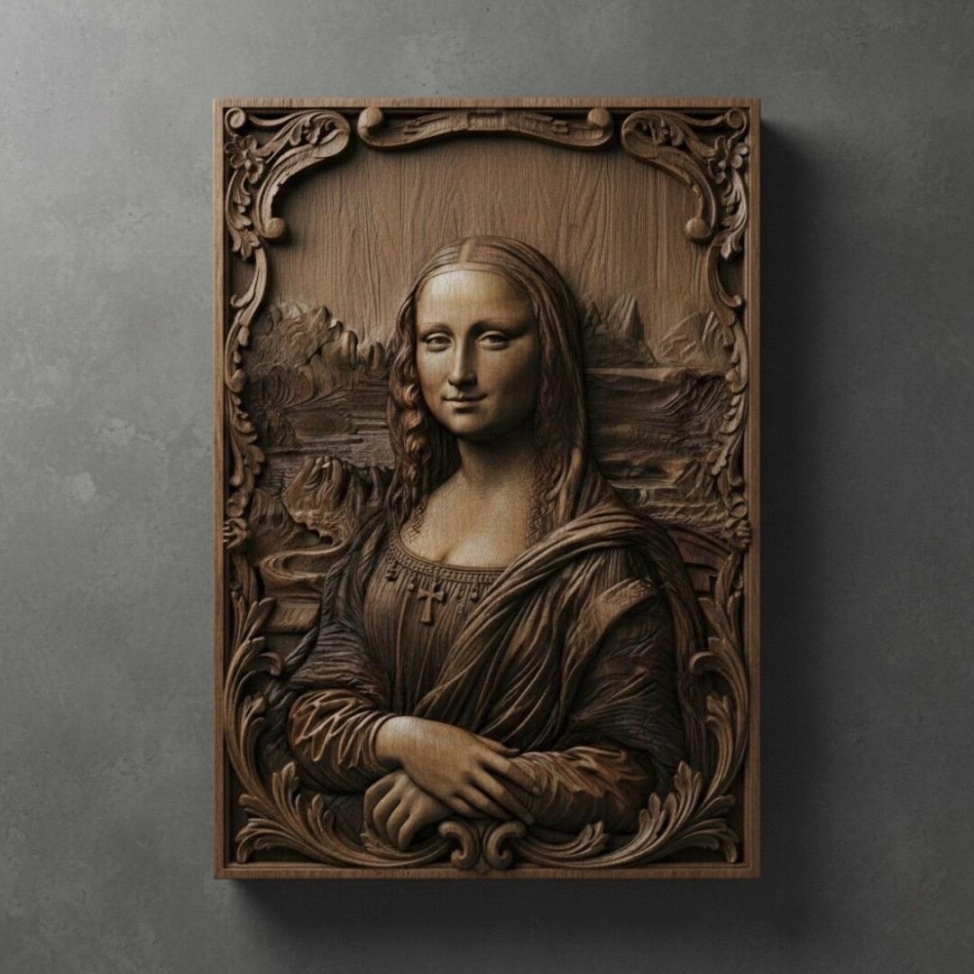 Mona Lisa Bas Relief STL | 3D CNC Wall Art - Etsy