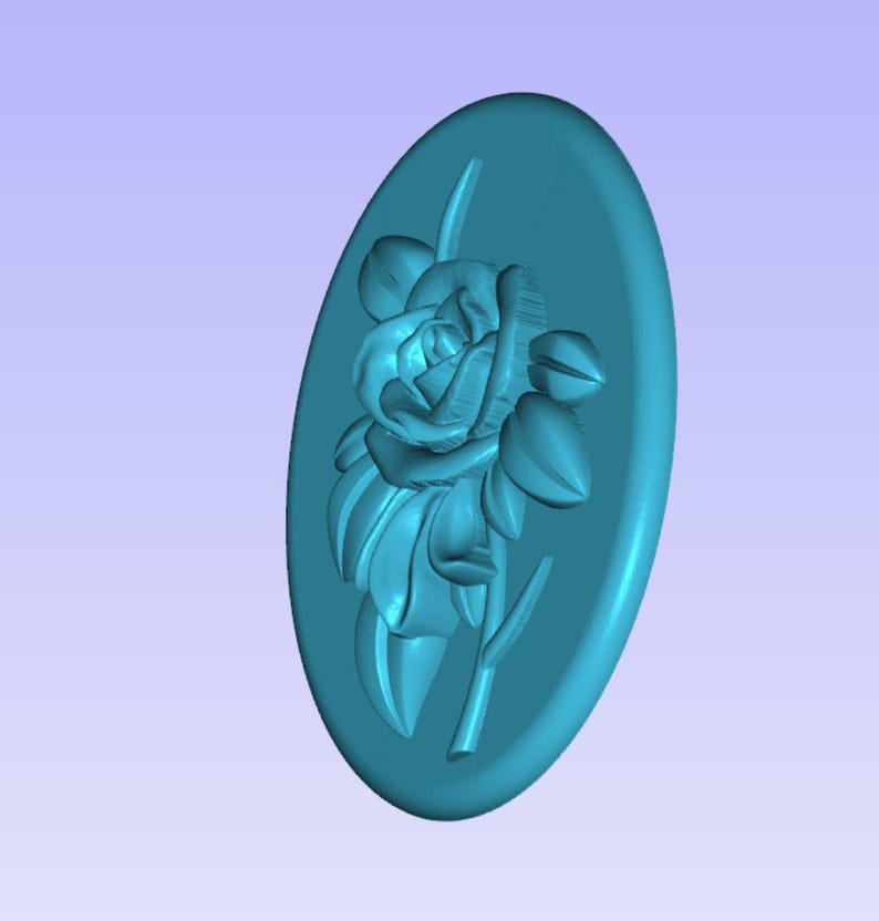 Rose 3D STL File for CNC Router & 3D Printing | Floral Decorative ...
