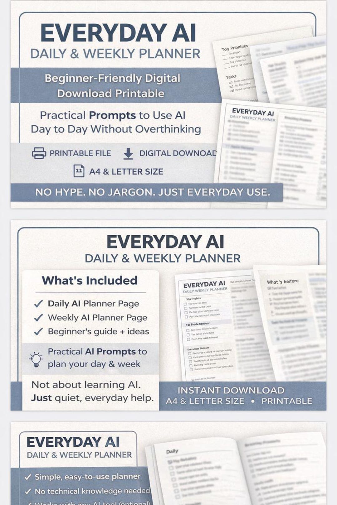Practical AI Daily Planner - Etsy