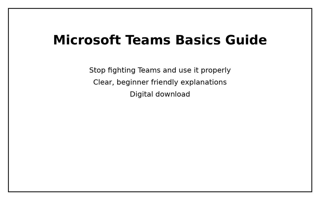 Microsoft Teams Basics Guide Beginner Friendly Step by Step Chats ...