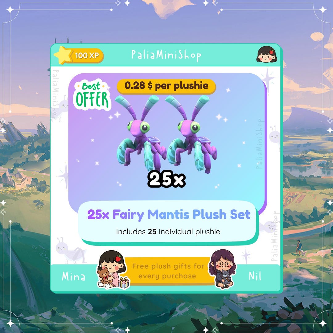 Palia - 25 Fairy Mantis Plush Bundle - Etsy