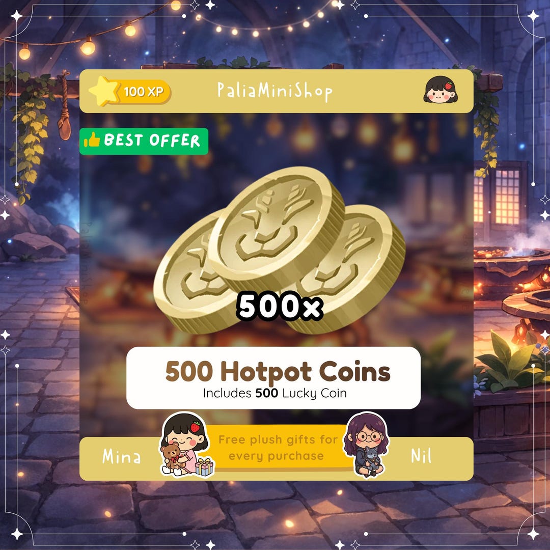 Palia - 500 Hotpot Wheel Coins - Decor Bundle - Plushies - Prize Wheel ...
