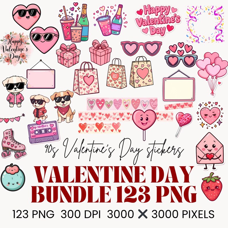 Autocollants PNG pour la Saint-Valentin 2026 | Sticker numérique ...