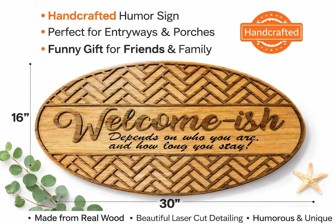 Handcrafted Humor Welcome Sign - Etsy