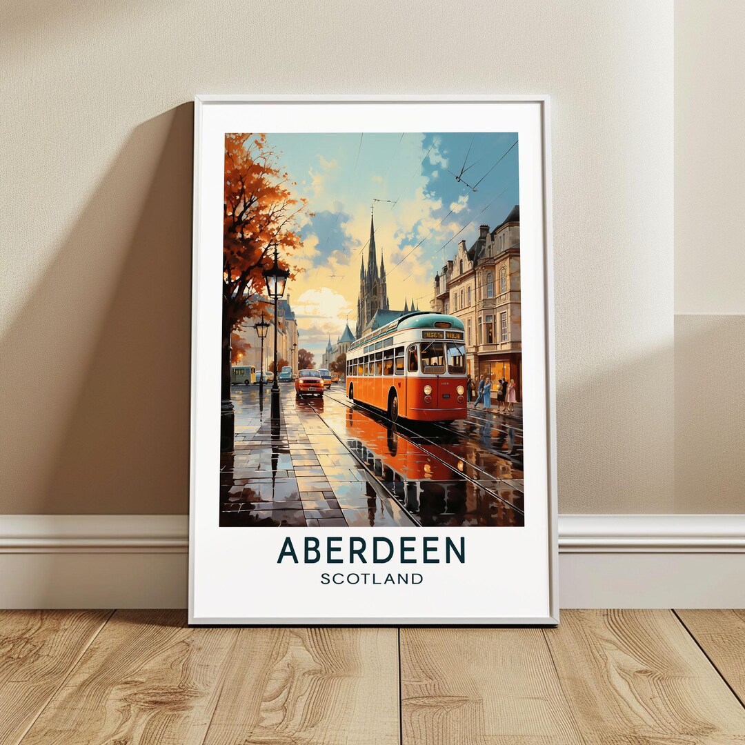 Aberdeen Travel Poster Wall Art, Aberdeen Wall Hanging Home Decor, UK ...
