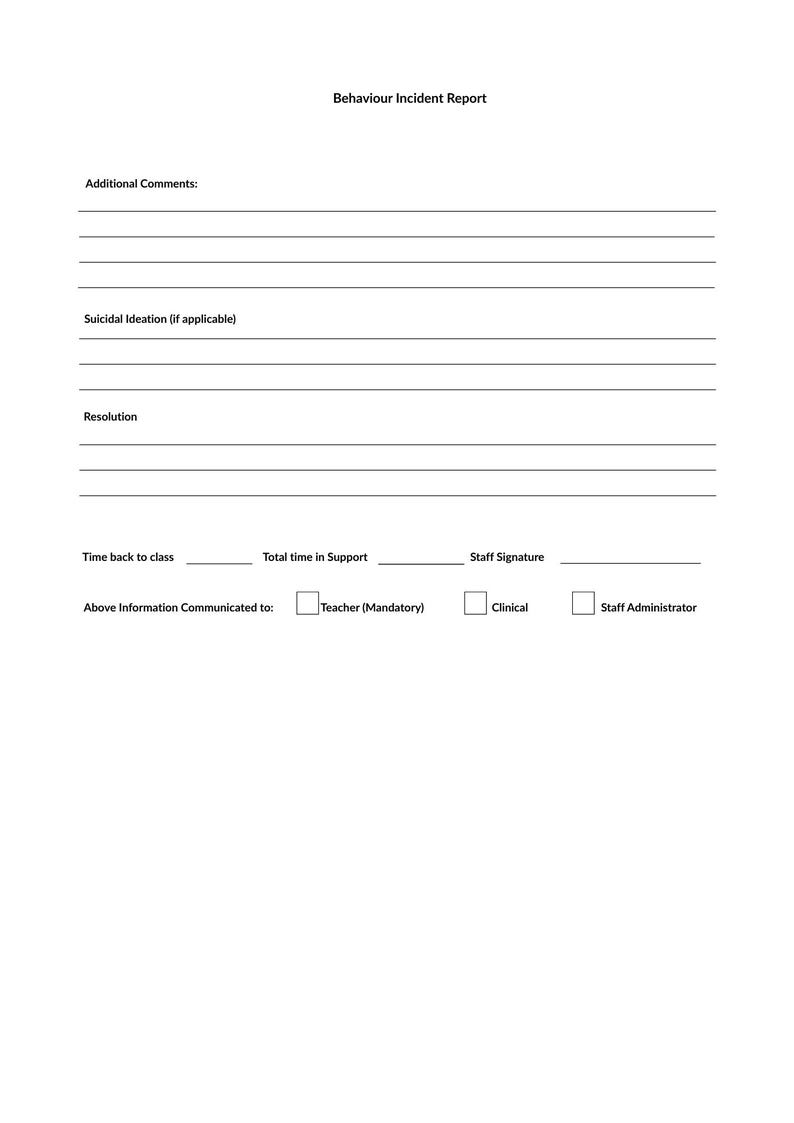 Classroom Behavior Incident Report Form, Teacher Documentation/ Digital ...