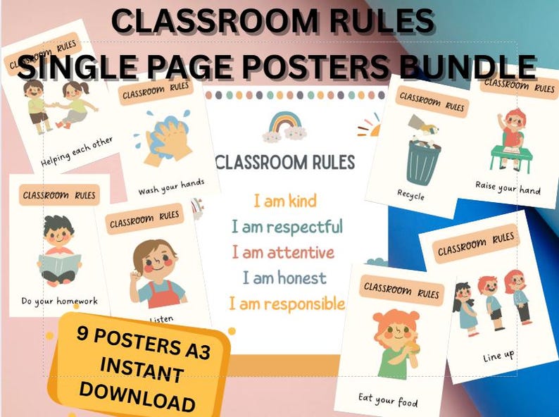 Classroom Rules Posters – Positive Behavior, Teacher Resources - Etsy UK