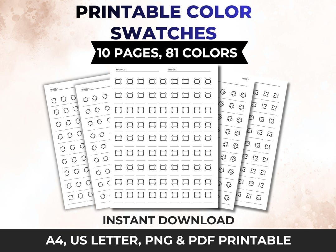 Printable Color Swatch Chart – 810 Swatches for Markers, Pencils (PDF ...
