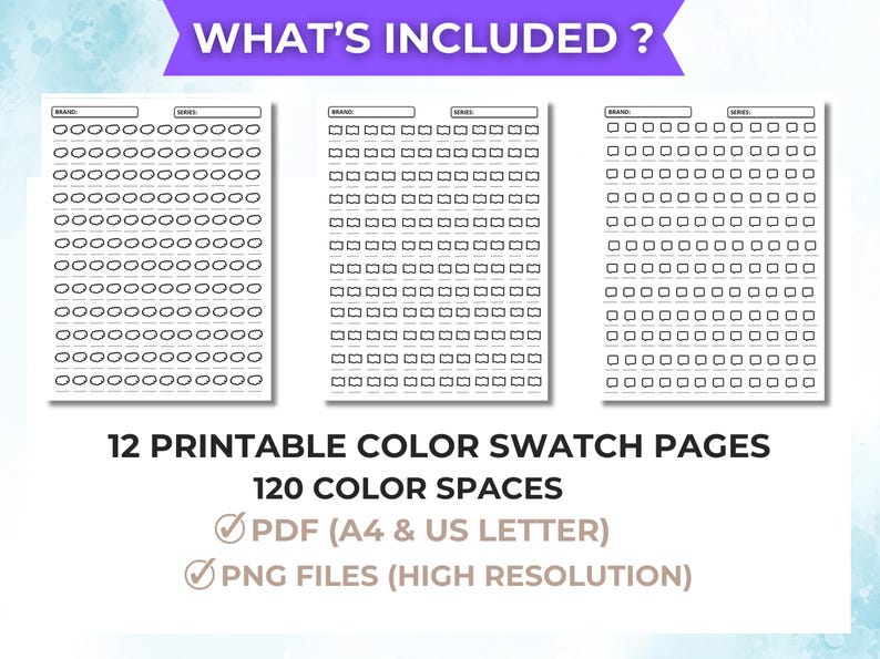 Color Swatch Chart Printable – 120 Colors, Marker & Pencil Test (PDF ...