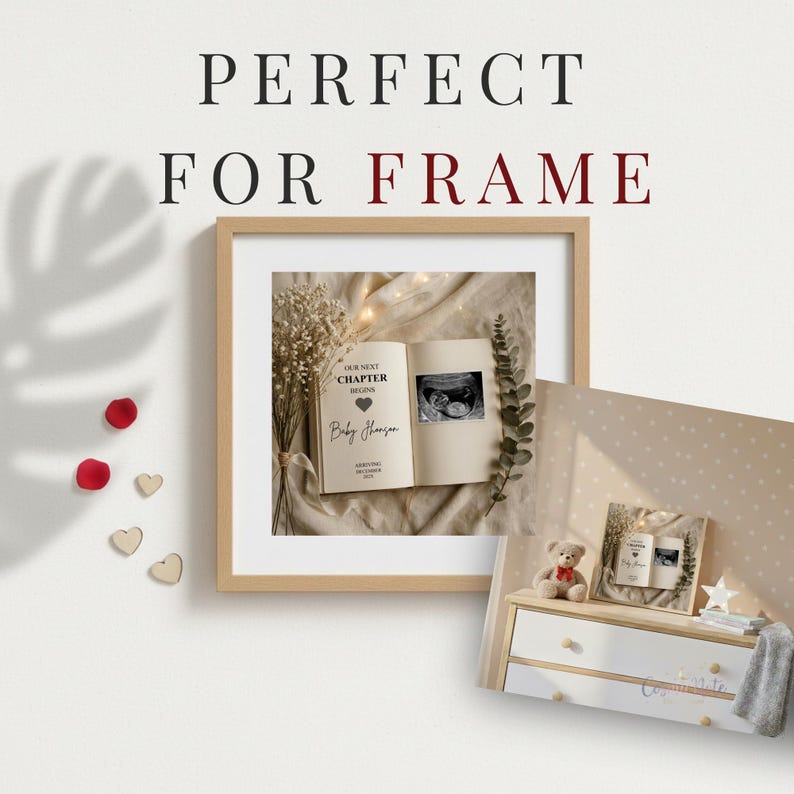 Minimalist Pregnancy Announcement Template Our New Chapter Digital ...