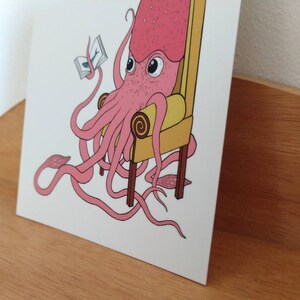 Giant Squid Reading Print 4 X 6 - Etsy